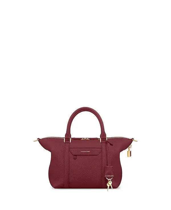 MAISON DE SABRE Small Leather Weekender - Plum Red