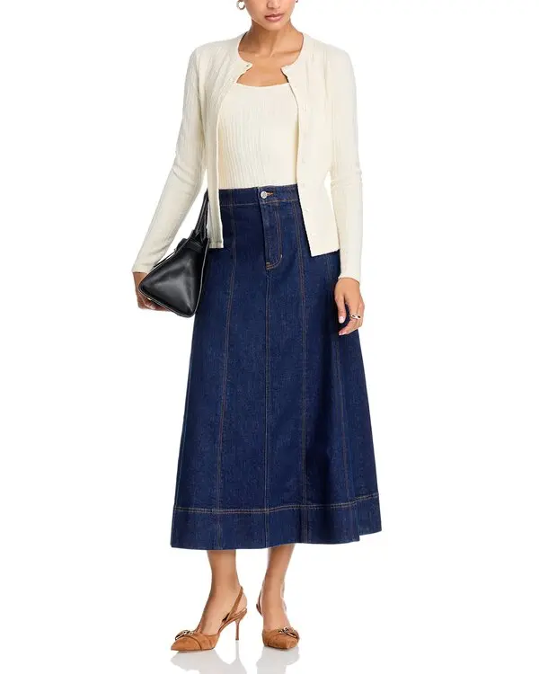 Veronica Beard Lira Crewneck Cardigan - Ecru