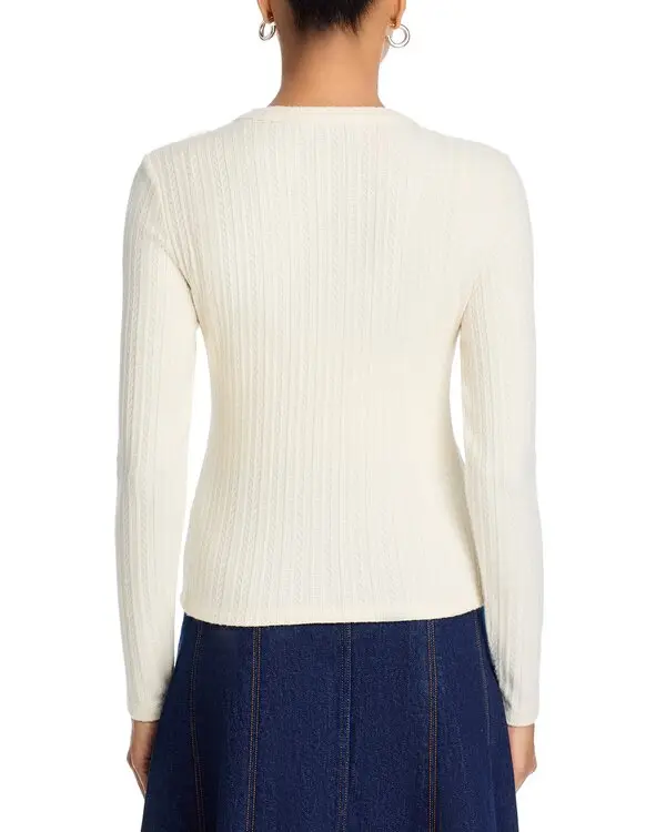 Veronica Beard Lira Crewneck Cardigan - Ecru