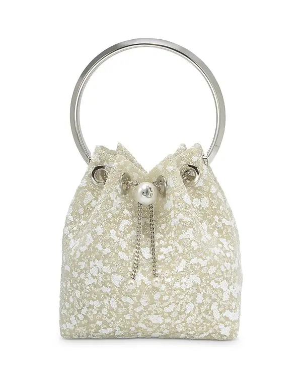 JIMMY CHOO Bon Bon Top Handle Bag - Ivory/silver