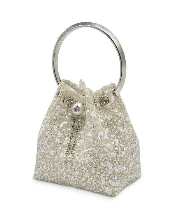 JIMMY CHOO Bon Bon Top Handle Bag - Ivory/silver