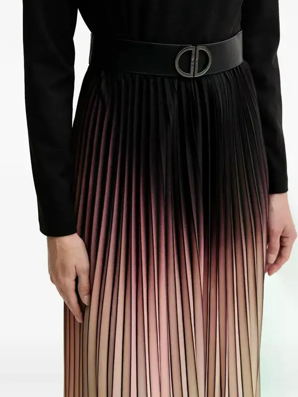 Dkny Pleated Belted Midi Dress