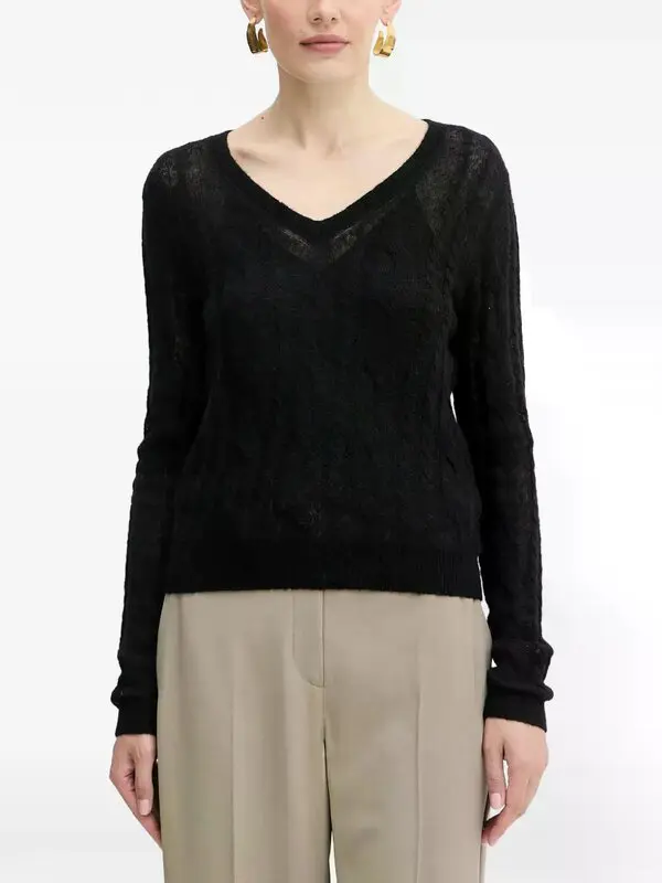 Guess V-neck Cable Knit Sweater