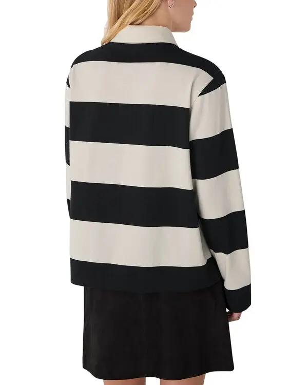 Whistles Striped Long Sleeve Polo Shirt