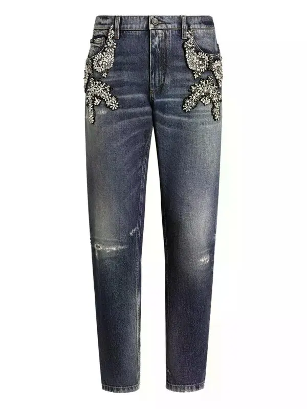 Dolce & Gabbana Embellished Jeans - Blue