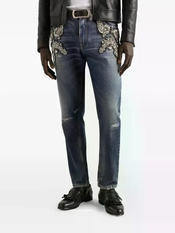 Dolce & Gabbana Embellished Jeans - Blue