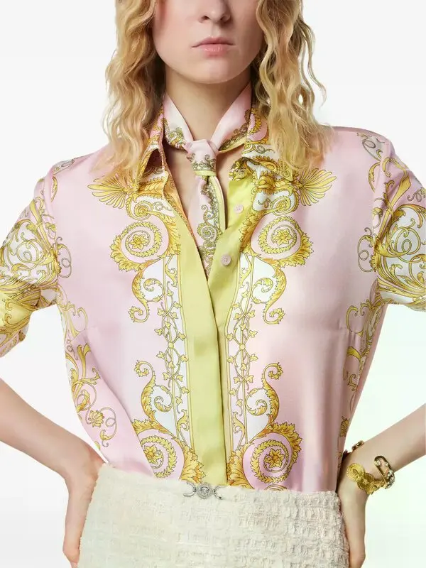 Versace Barocco-print Scarf - Pink