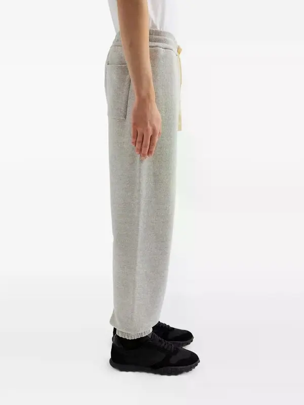 JIL SANDER Logo-embroidered Cotton Track Pants - Grey