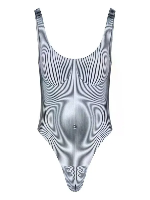 JEAN PAUL GAULTIER Printed One-piece Swimsuit - White