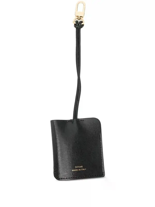 TOTEME Grained-leather Keyring - Black