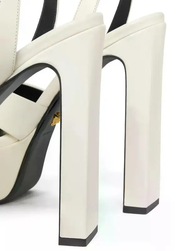 Versace Ribbon Leather Platform Sandals