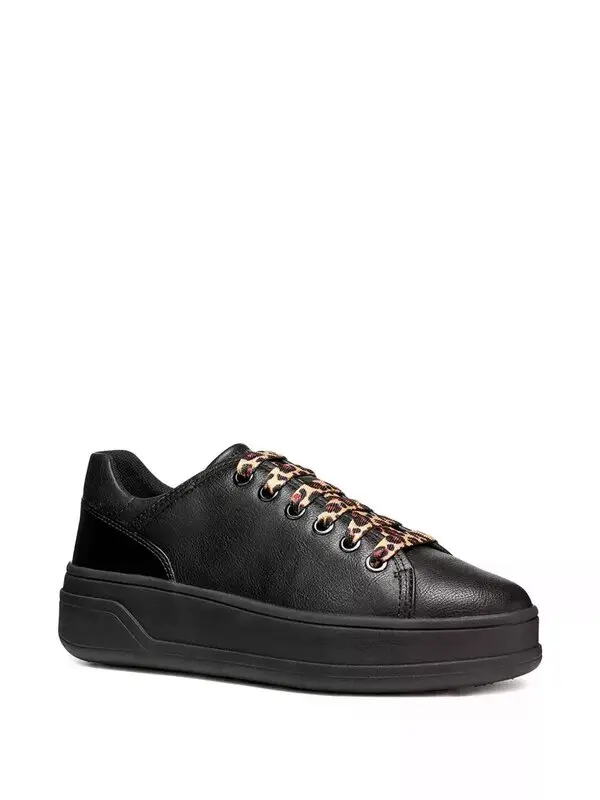 Geox Leather Sneakers With Leopard Laces