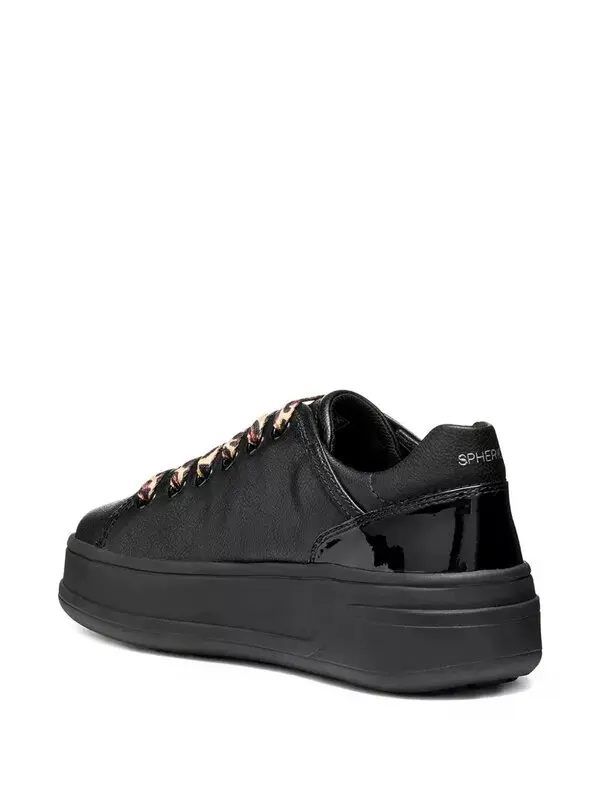 Geox Leather Sneakers With Leopard Laces