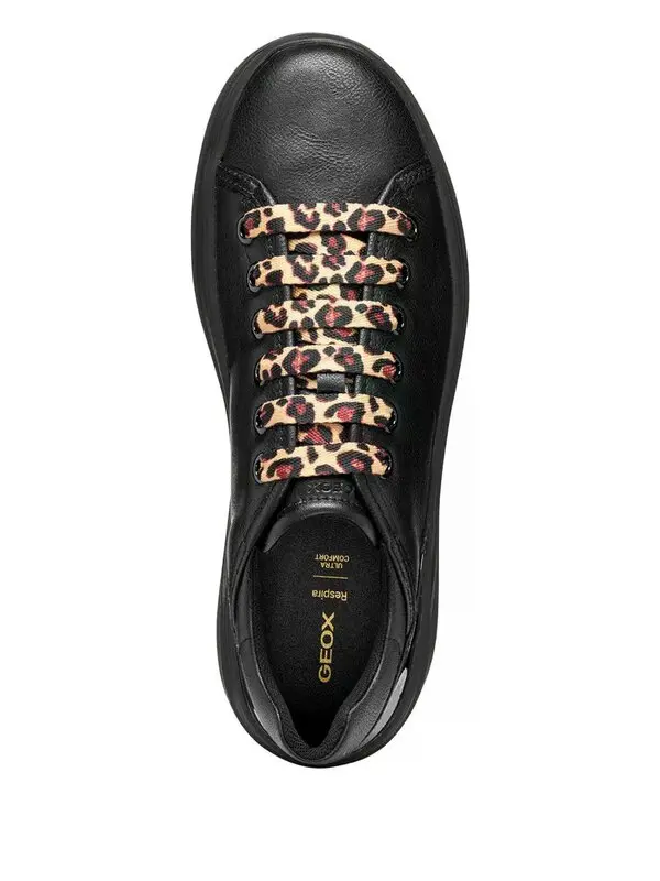 Geox Leather Sneakers With Leopard Laces