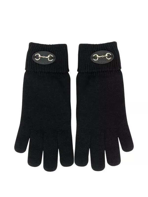 Gucci Horsebit Wool Gloves - Black