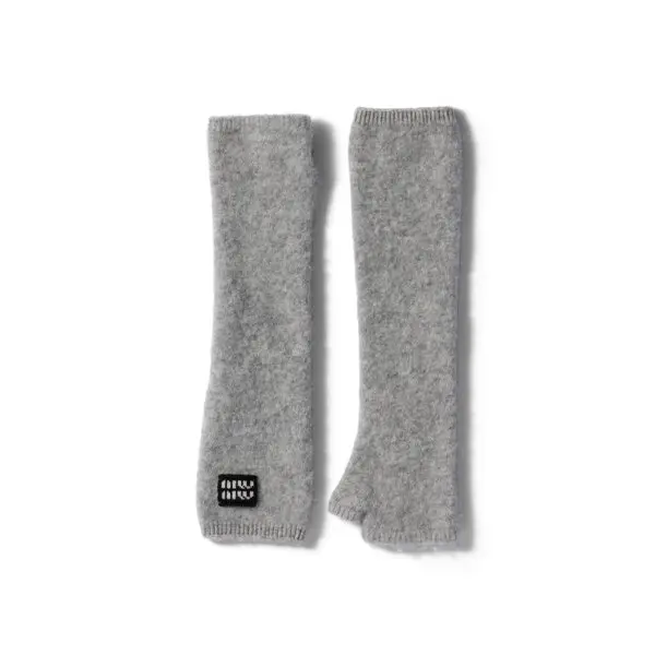Miu Miu Wool Fingerless Gloves - Granite Gray