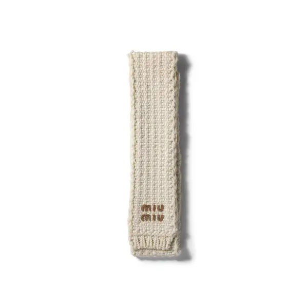 Miu Miu Wool Blend Scarf - Natural
