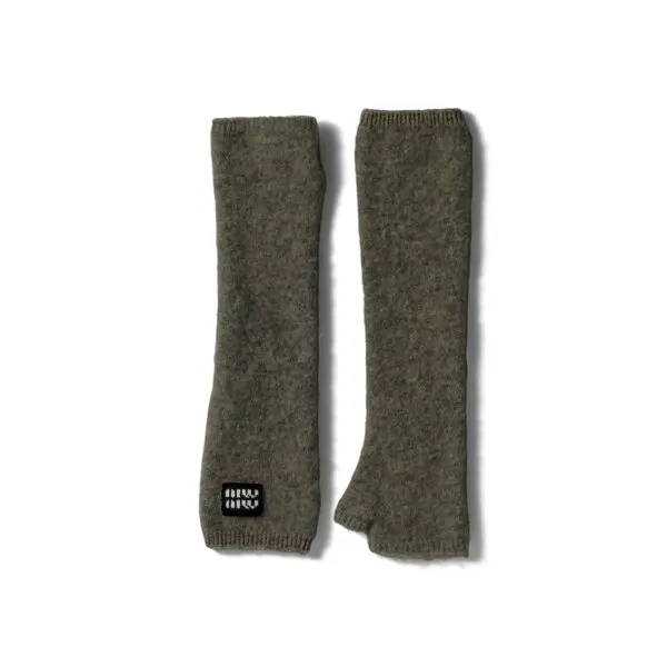 Miu Miu Wool Fingerless Gloves - Tundra