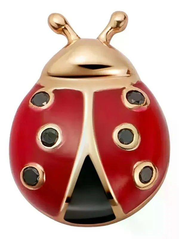Loquet 18k Rose Gold Ladybird Charm - Red