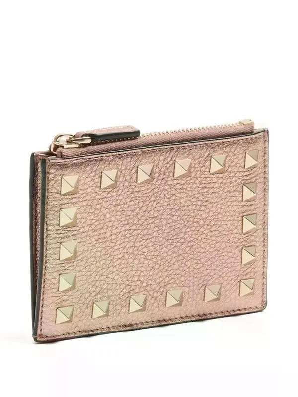 Valentino Garavani Rockstud Grainy Card Holder - Pink