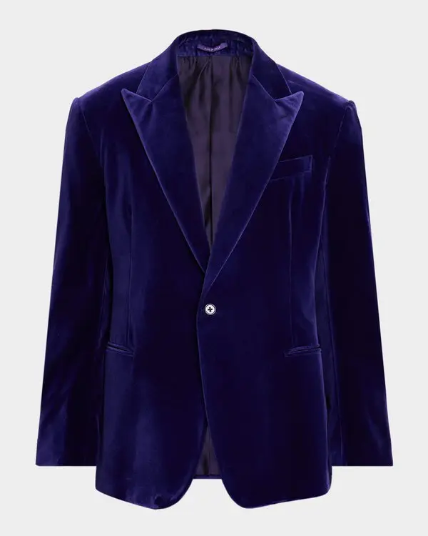 Ralph Lauren Kent Hand-tailored Velvet Jacket - Purple