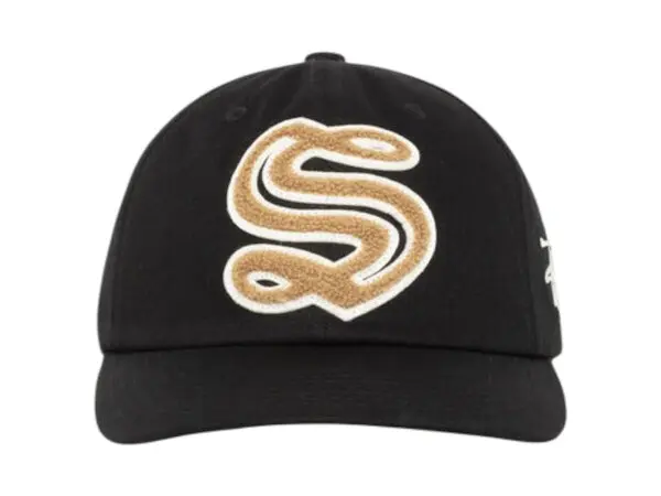 StÜssy Mid-depth Chenille S Cap - Black