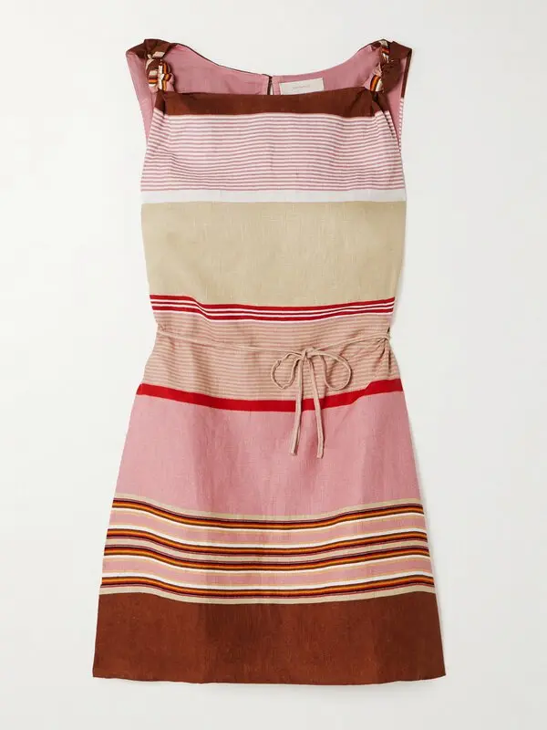 Faithfull The Brand Flor Striped Linen Mini Dress