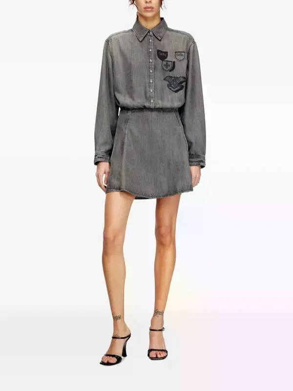 DIESEL® Patch Mini Dress - Grey