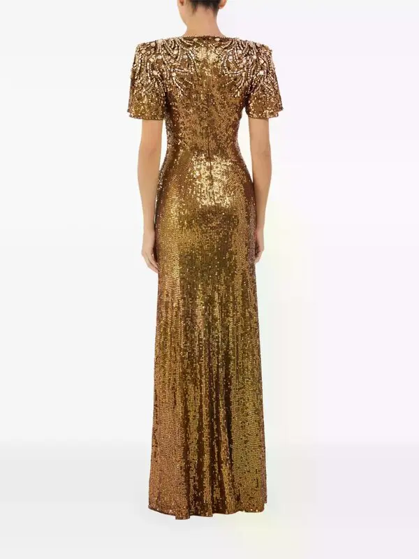 Jenny Packham Manon Sequin-embellished Dress - Gold