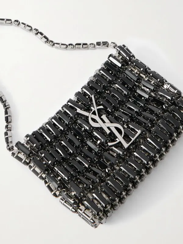 Saint Laurent Evening Micro Crystal-embellished Chainmail Shoulder Bag