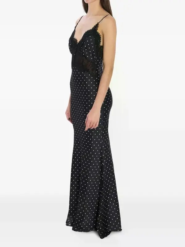 SELF-PORTRAIT Polka-dot Lace Maxi Dress