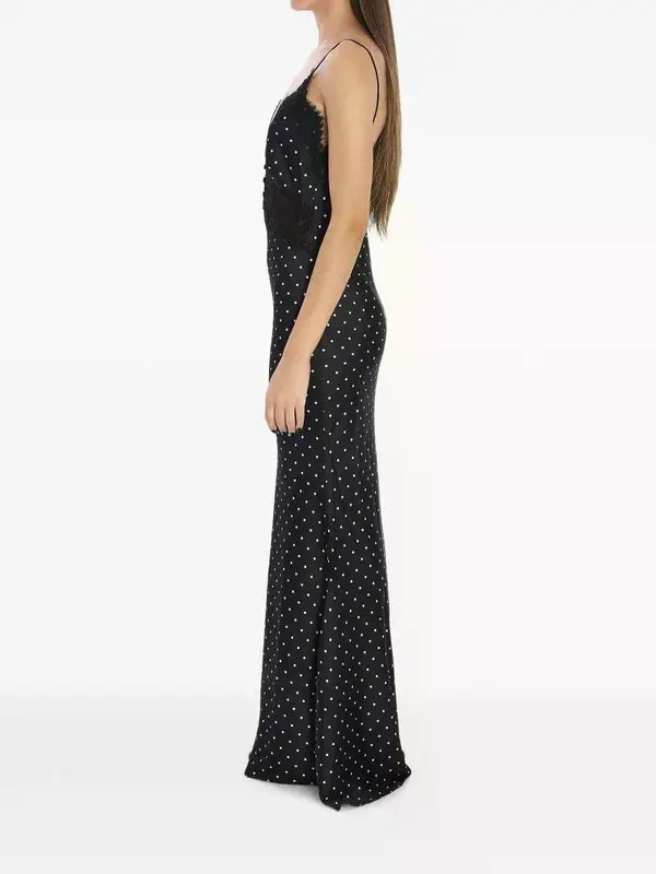 SELF-PORTRAIT Polka-dot Lace Maxi Dress