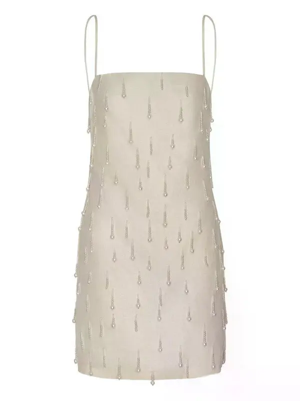 ANDRES OTALORA Beaded Mini Dress - Neutrals