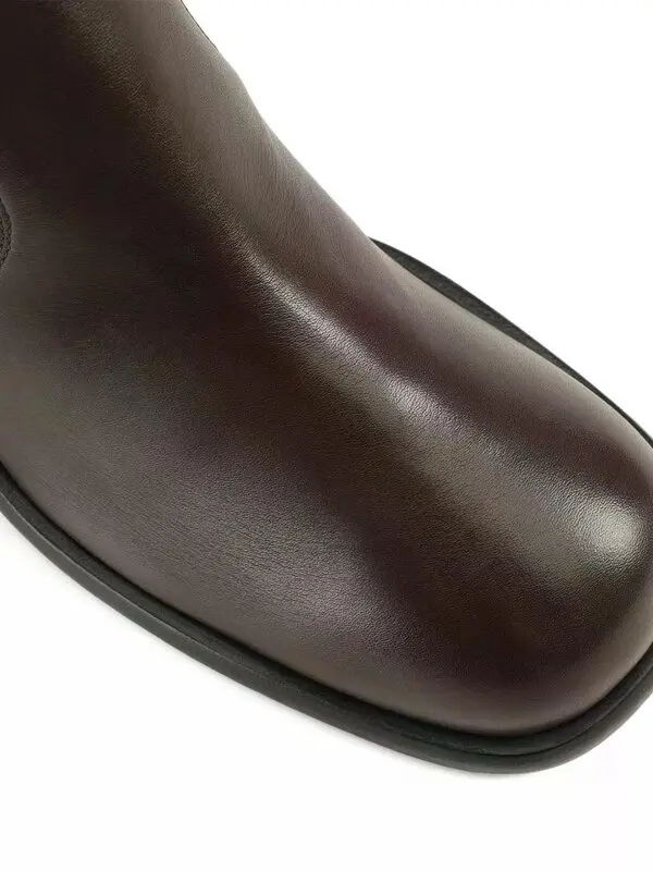 SERGIO ROSSI 80mm Avenue Chelsea Leather Boots - Brown