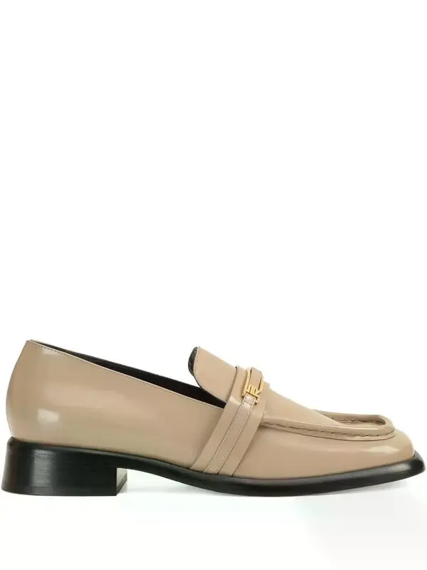 SERGIO ROSSI Bitt Leather Loafers - Neutrals