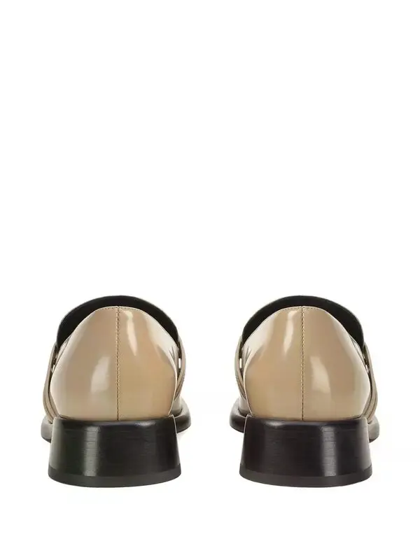 SERGIO ROSSI Bitt Leather Loafers - Neutrals