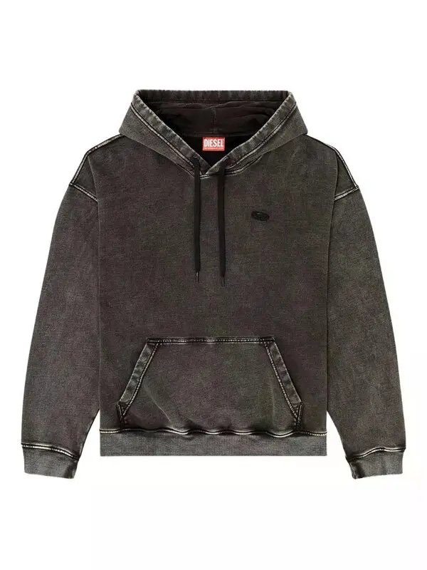 DIESEL® Cotton Hoodie With Embroidered Detail