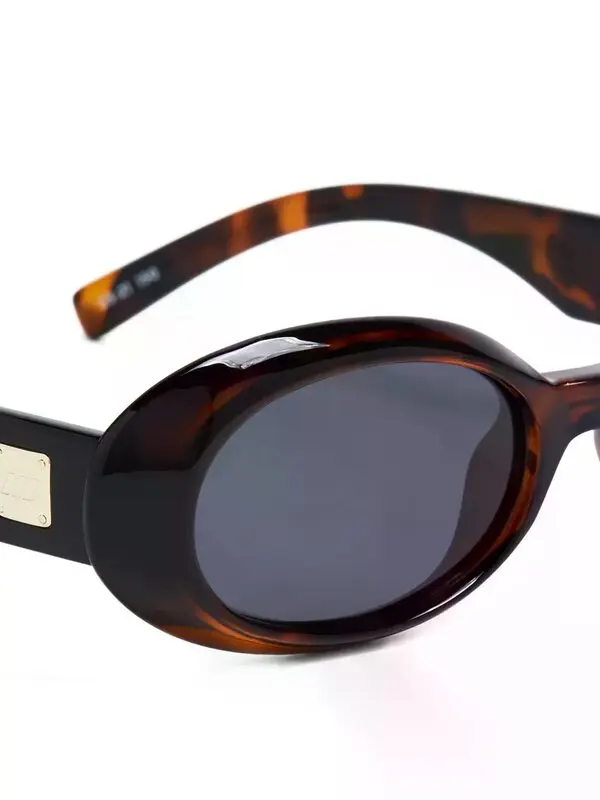 Le Specs Oval-frame Sunglasses - Brown