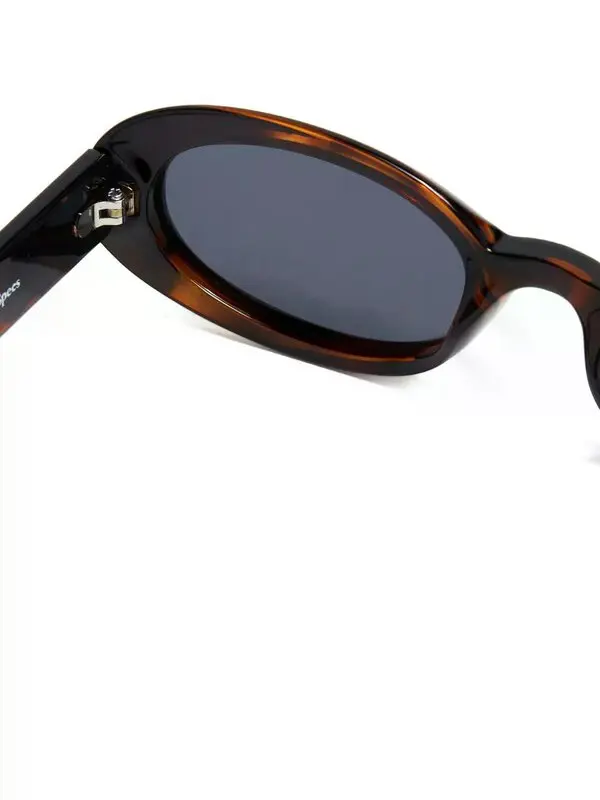 Le Specs Oval-frame Sunglasses - Brown