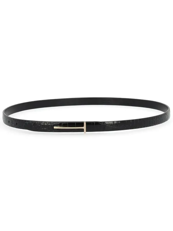 TOM FORD Thin Leather Belt - Black