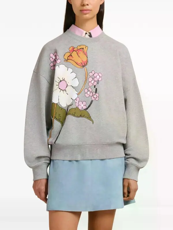 Marni Floral Print Ribbed Sweatshirt