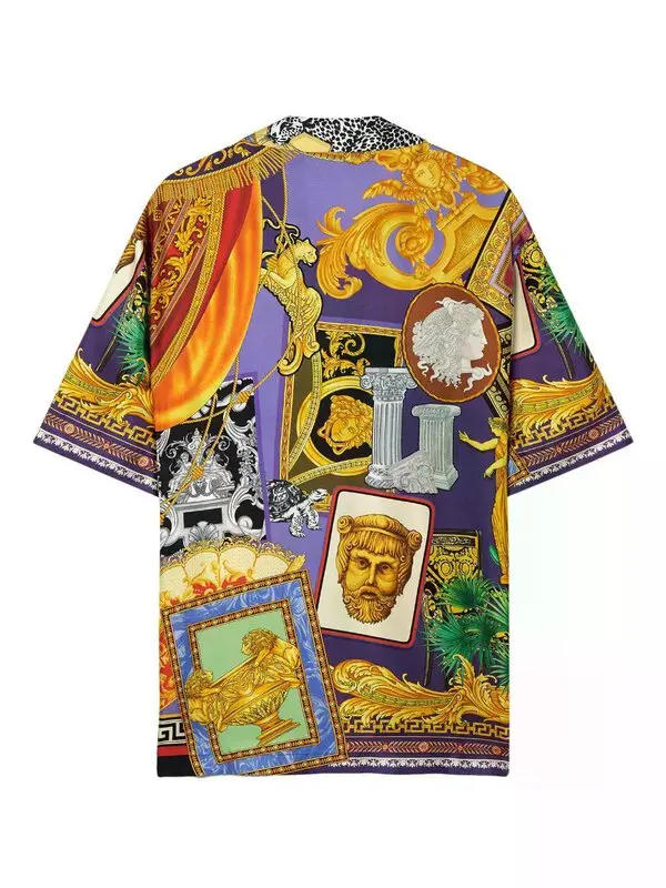 Versace Printed Silk Twill Regular Shirt