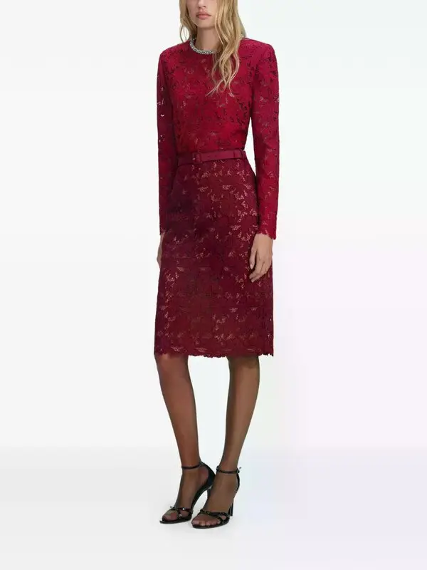 SELF-PORTRAIT Floral-relief Lace Skirt