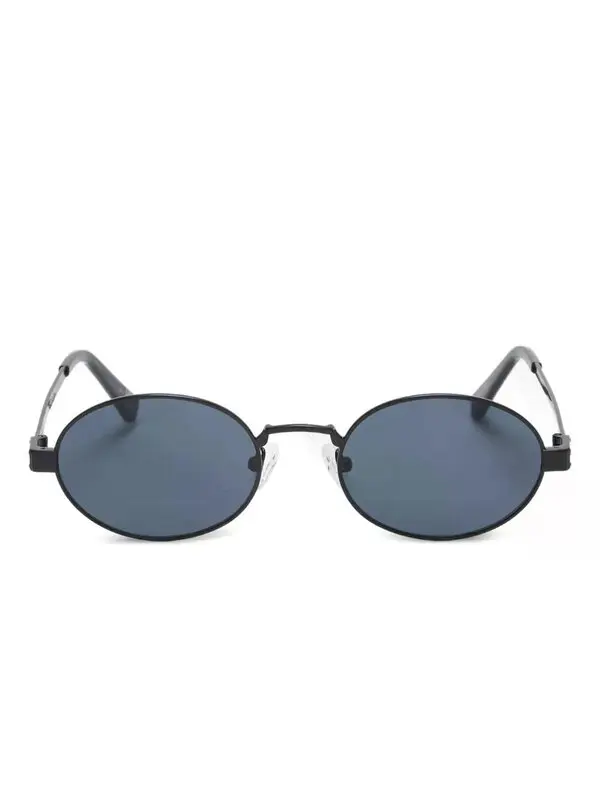 Le Specs Poseidon Deux Oval-frame Sunglasses - Black