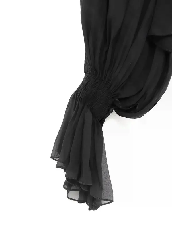 Khaite Durer Ruffled High-neck Top