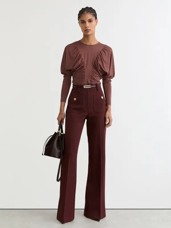 REISS Fenna Ruched Jersey Top