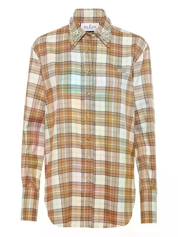 Philipp Plein Strass-embellished Checked Shirt