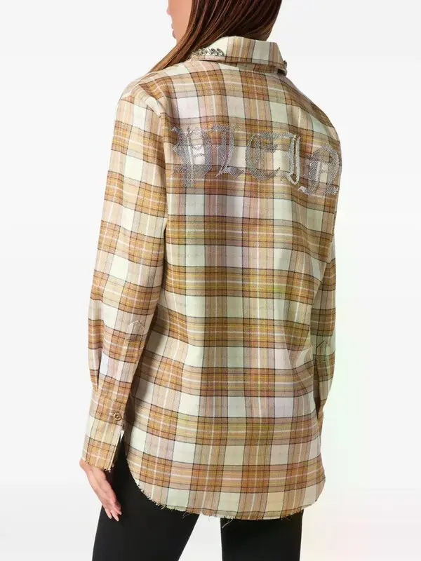 Philipp Plein Strass-embellished Checked Shirt