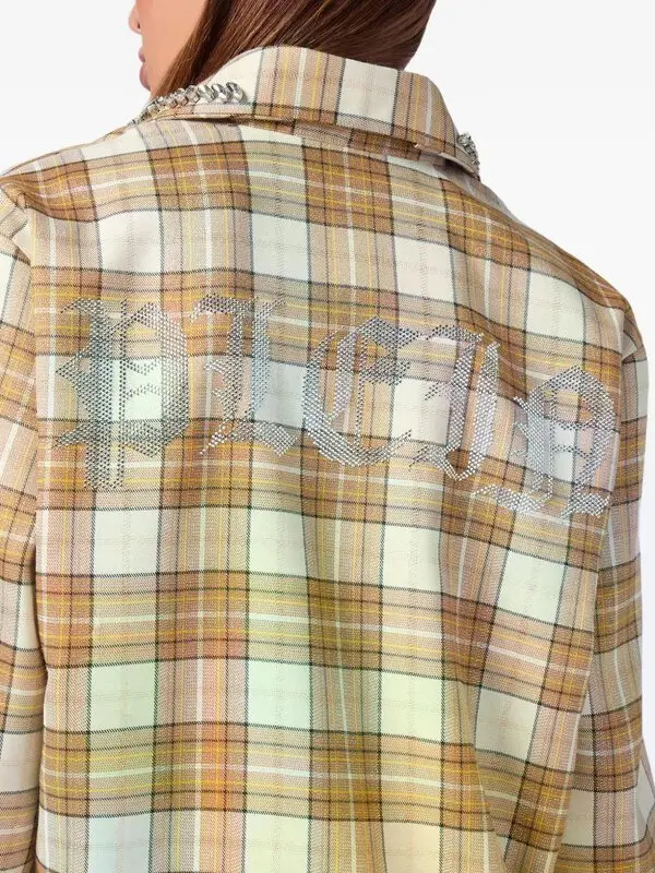 Philipp Plein Strass-embellished Checked Shirt