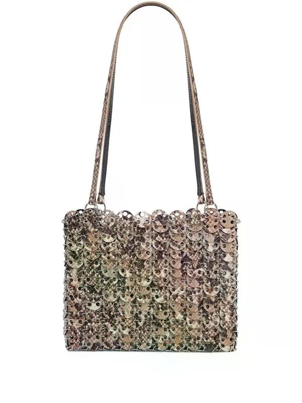 Rabanne 1969 Flip Python-effect Shoulder Bag - Silver
